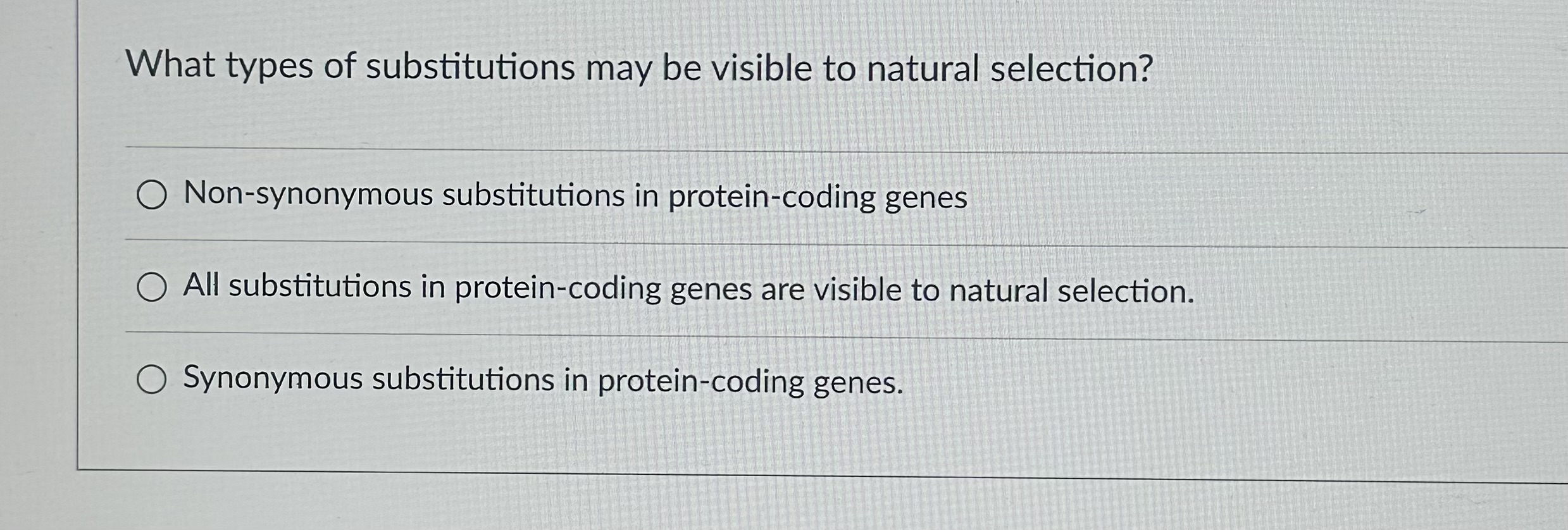 Solved What types of substitutions may be visible to natural | Chegg.com