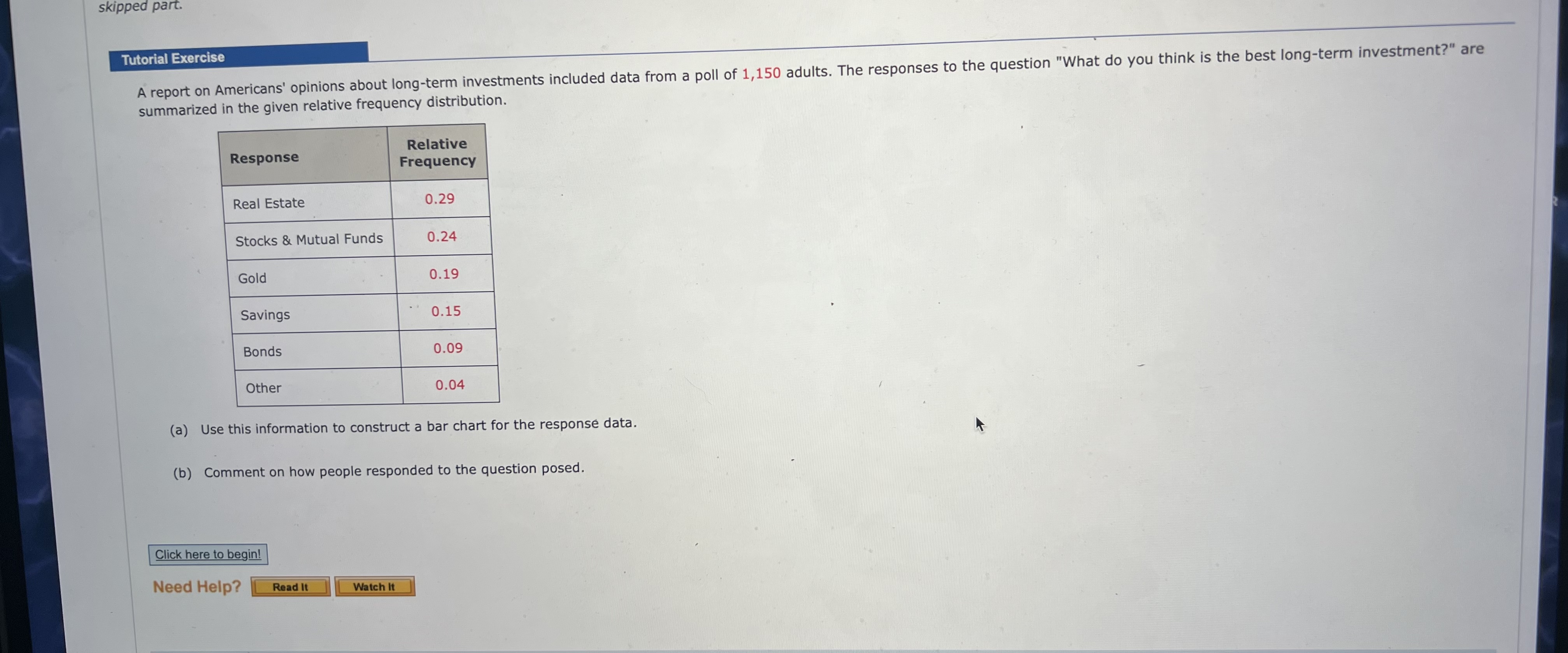Solved skipped part.Tutorial Exercise summarized in the | Chegg.com