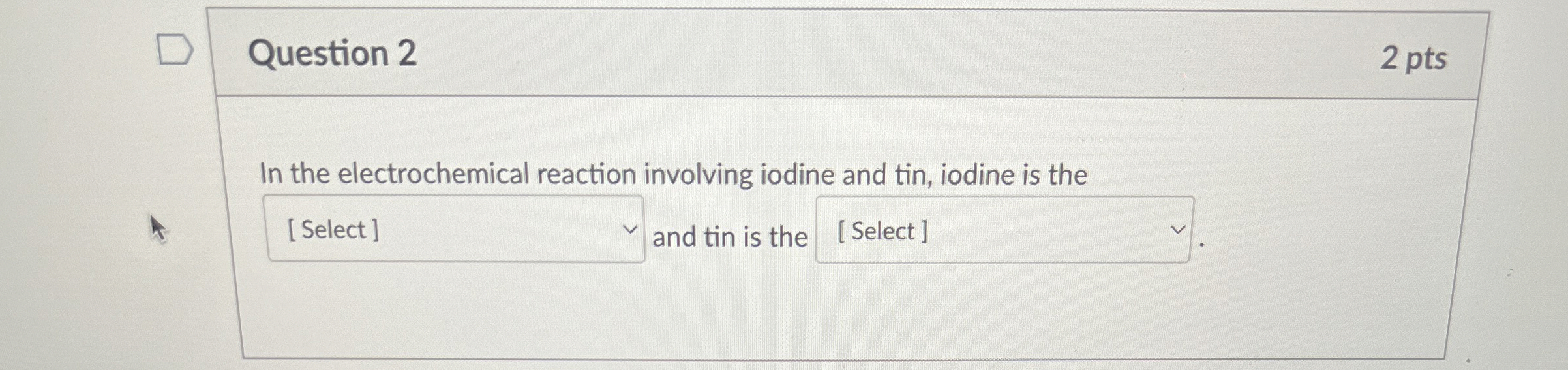 Solved Question 22 ﻿ptsIn the electrochemical reaction | Chegg.com