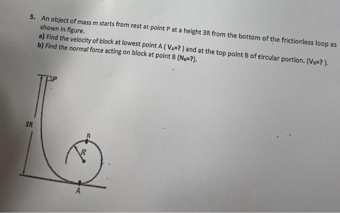 Solved 5. An object of mass m starts from rest at point P at | Chegg.com