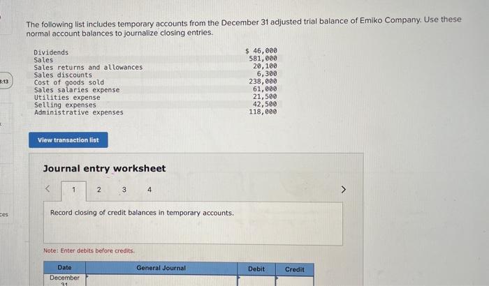 Solved The following list includes temporary accounts from | Chegg.com