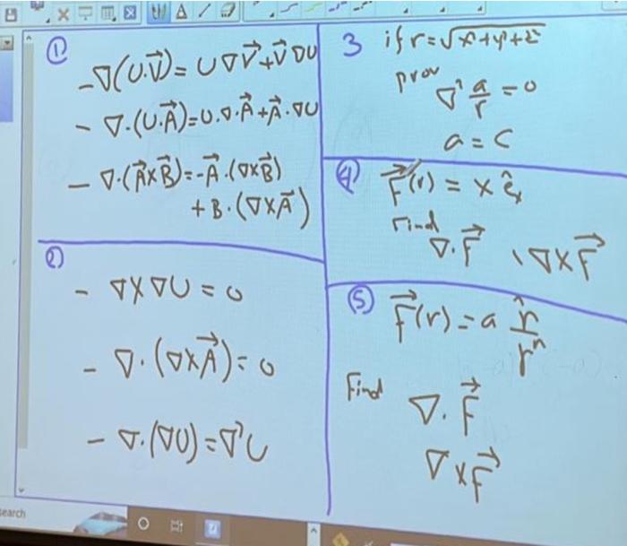 Solved (1) −∇(u⋅v)=u∇V+v∇v∣3 if r=x+y′+2 | Chegg.com