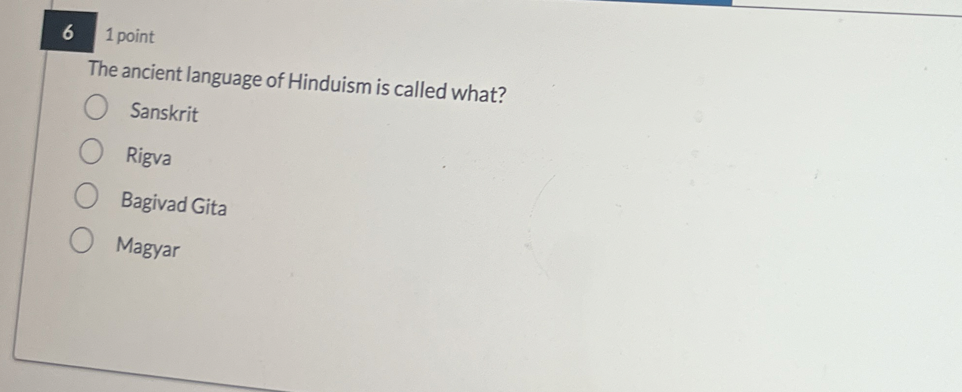 Solved 61 ﻿pointThe ancient language of Hinduism is called | Chegg.com