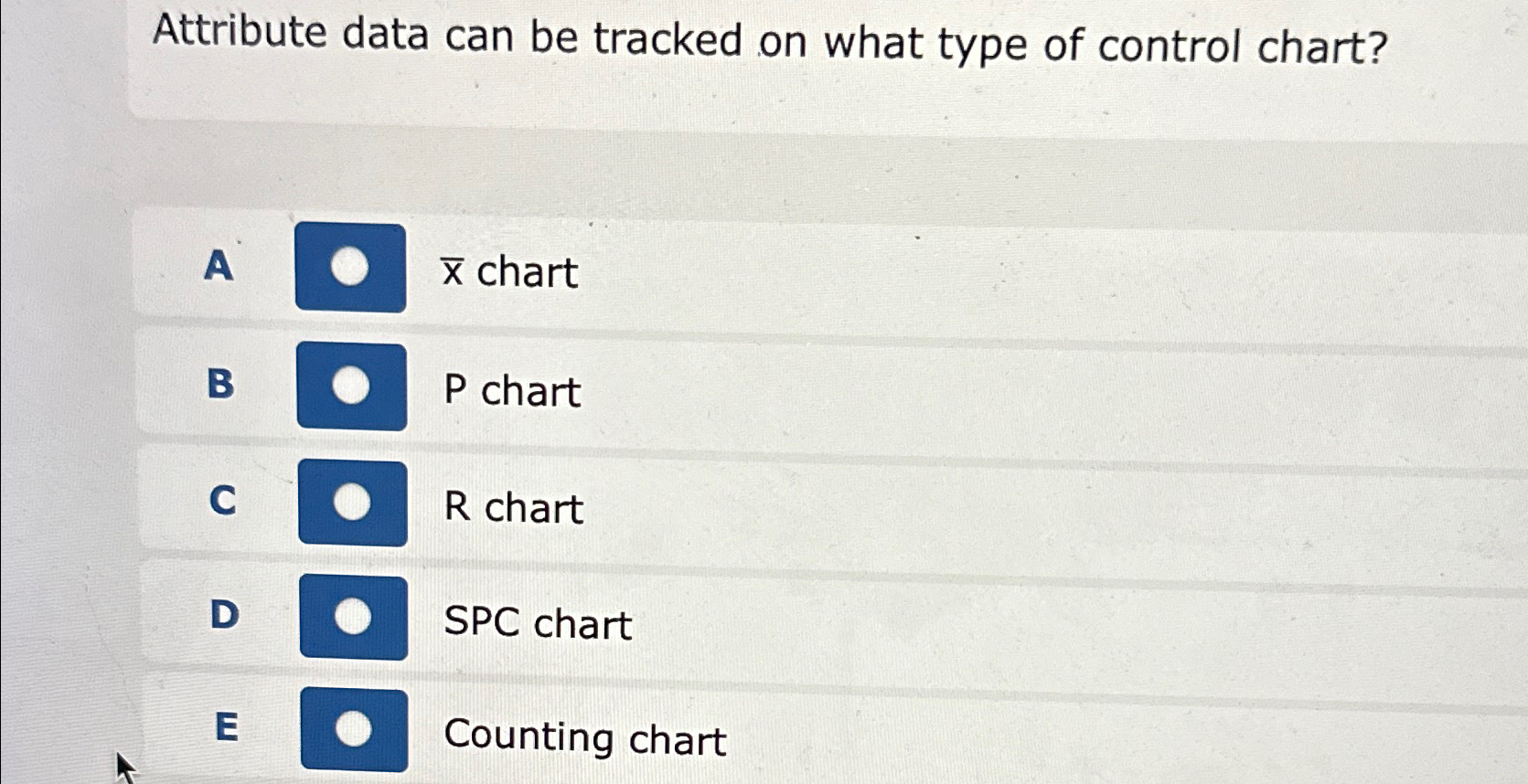 Solved Attribute data can be tracked on what type of control | Chegg.com