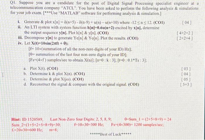 Solved Q1. Suppose you are a candidate for the post of | Chegg.com