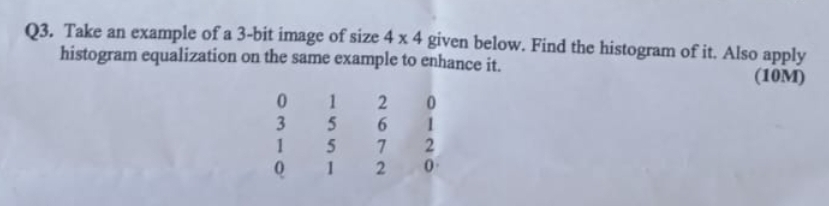 Solved Q3. ﻿Take an example of a 3-bit image of size 4×4 | Chegg.com
