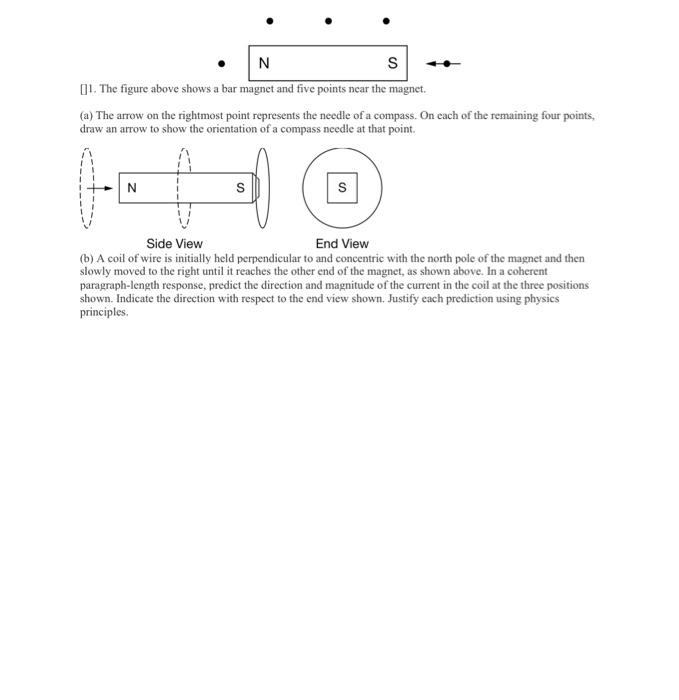Solved [1. The figure above shows a var magnet ana nve | Chegg.com