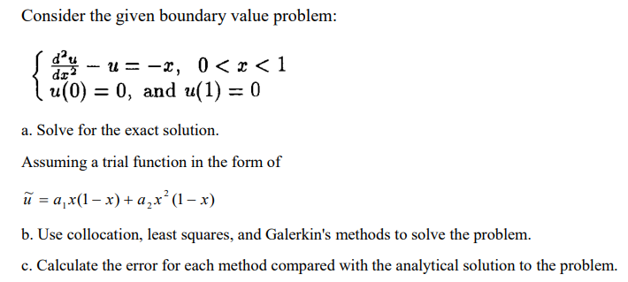 Solved Consider The Given Boundary Value Problem A ﻿solve