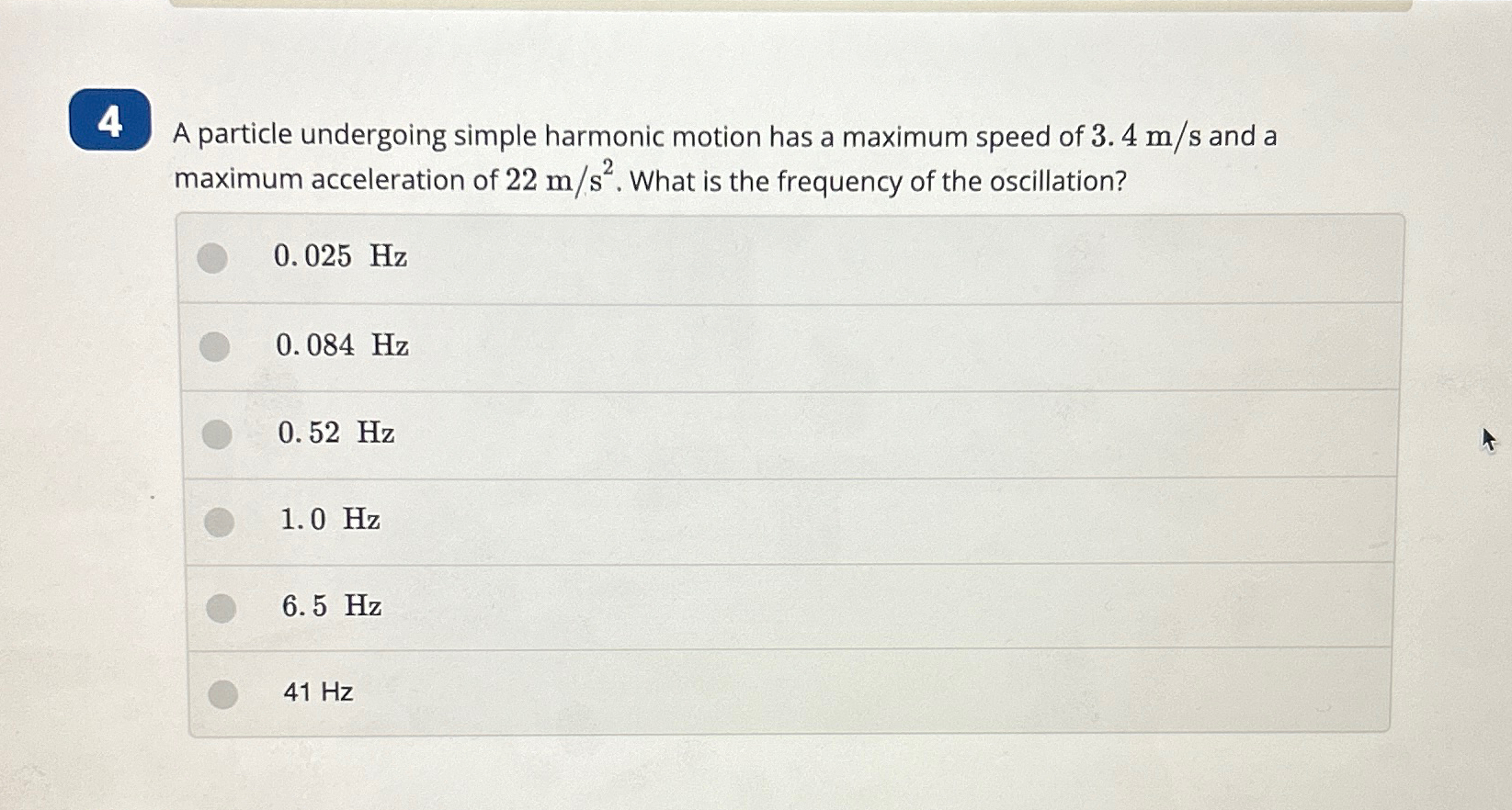 A particle undergoing simple harmonic motion has a | Chegg.com