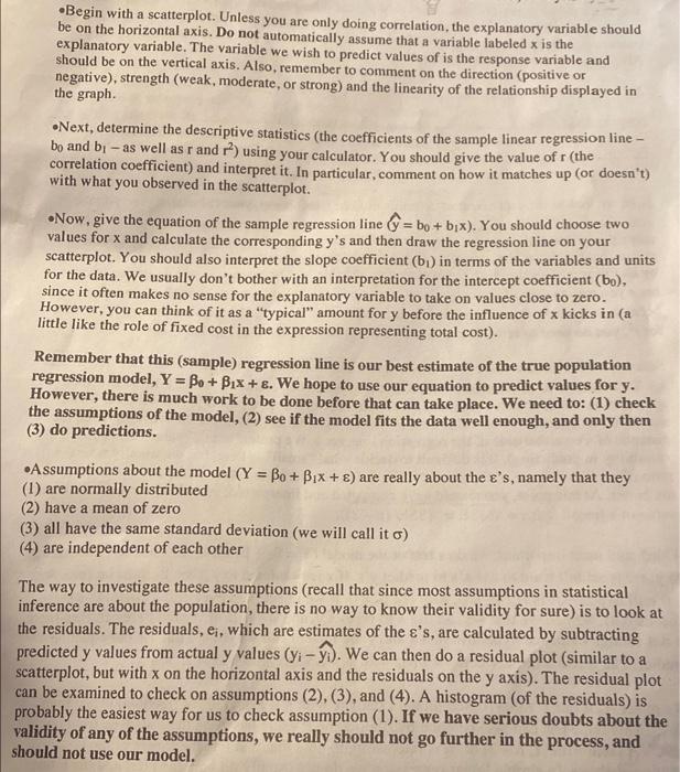 Solved SIMPLE LINEAR REGRESSIONstep by step | Chegg.com