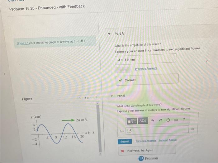 Solved (Figure 1) is a snapshot graph of a wave at t=0 s. | Chegg.com