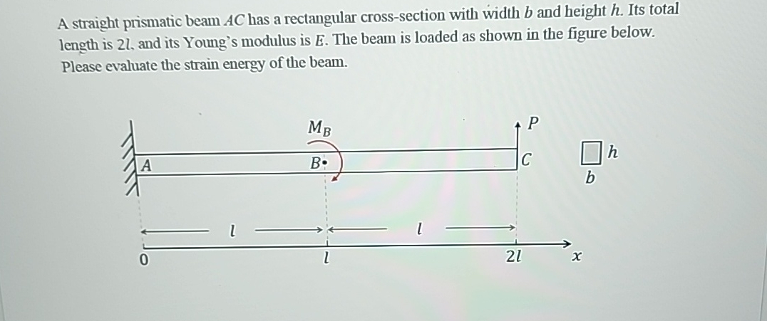 Solved by an EXPERT A straight prismatic beam AC ﻿has a rectangular ...