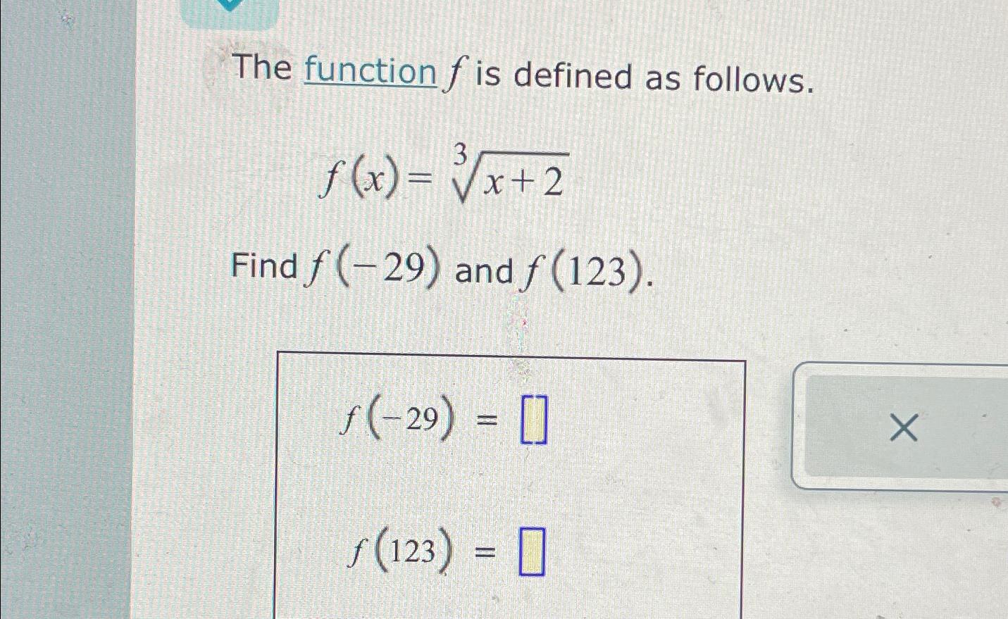Solved The function f ﻿is defined as follows.f(x)=x+23Find | Chegg.com
