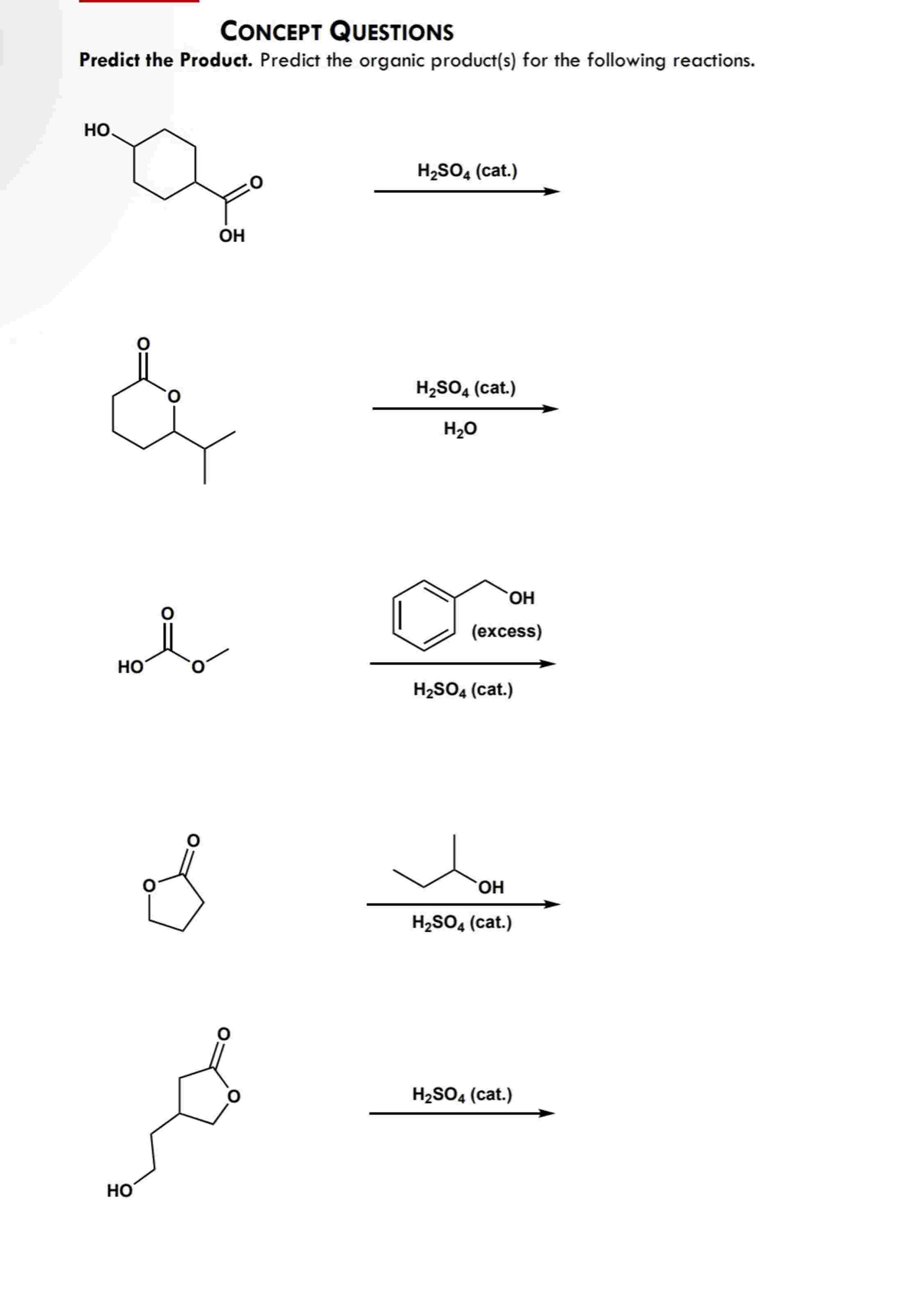 Solved Concept Questions Predict the Product. Predict the | Chegg.com