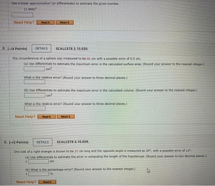 Solved Use a linear approximation (or differentials) to | Chegg.com