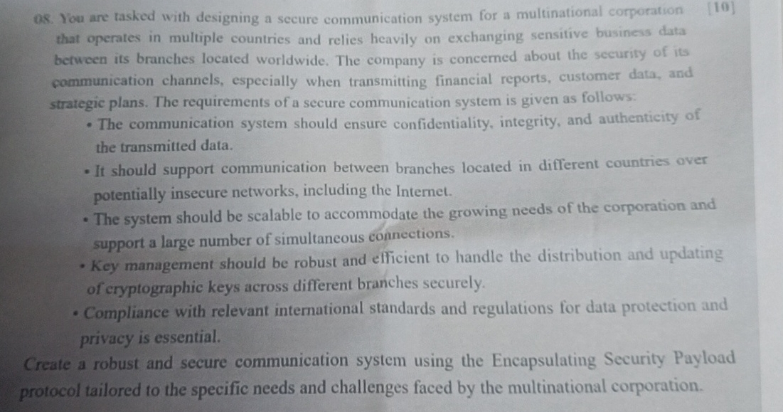 Solved You are tasked with designing a secure communication | Chegg.com