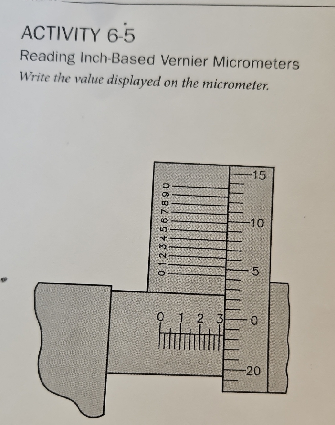 Solved ACTIVITY 6-5Reading Inch-Based Vernier Micrometers | Chegg.com