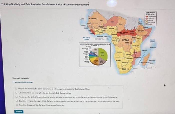 Thinking Spatially and Data Analysis - Sub-Saharan | Chegg.com