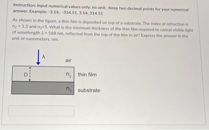 Solved Instruction: Input numerical values only; no unit. | Chegg.com