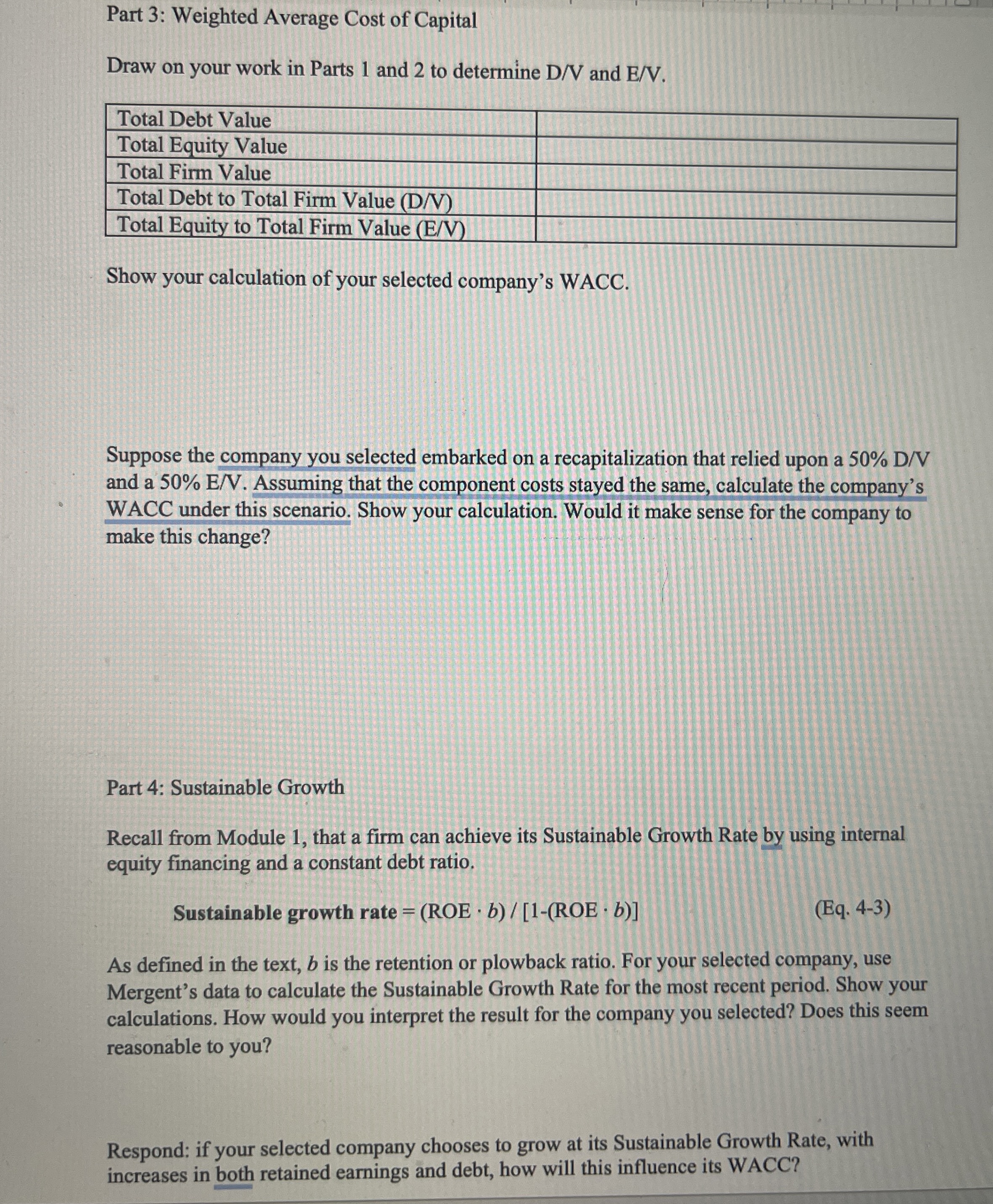 Solved Using micosoft's data, complete the following:Part 3: | Chegg.com