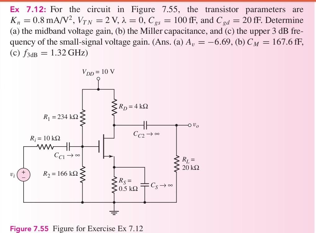 Solved = Ex 7.12: For the circuit in Figure 7.55, the | Chegg.com