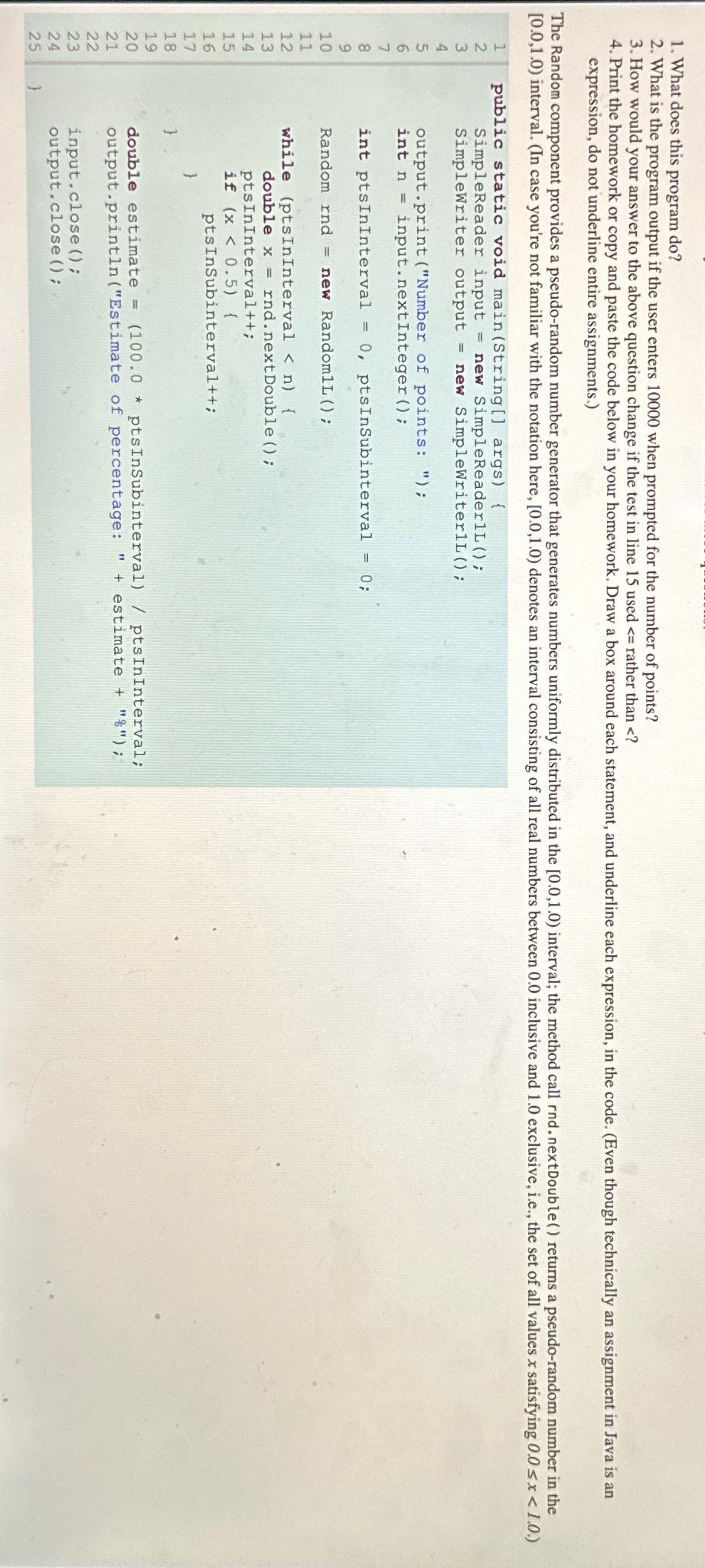 Solved What does this program do?What is the program output | Chegg.com
