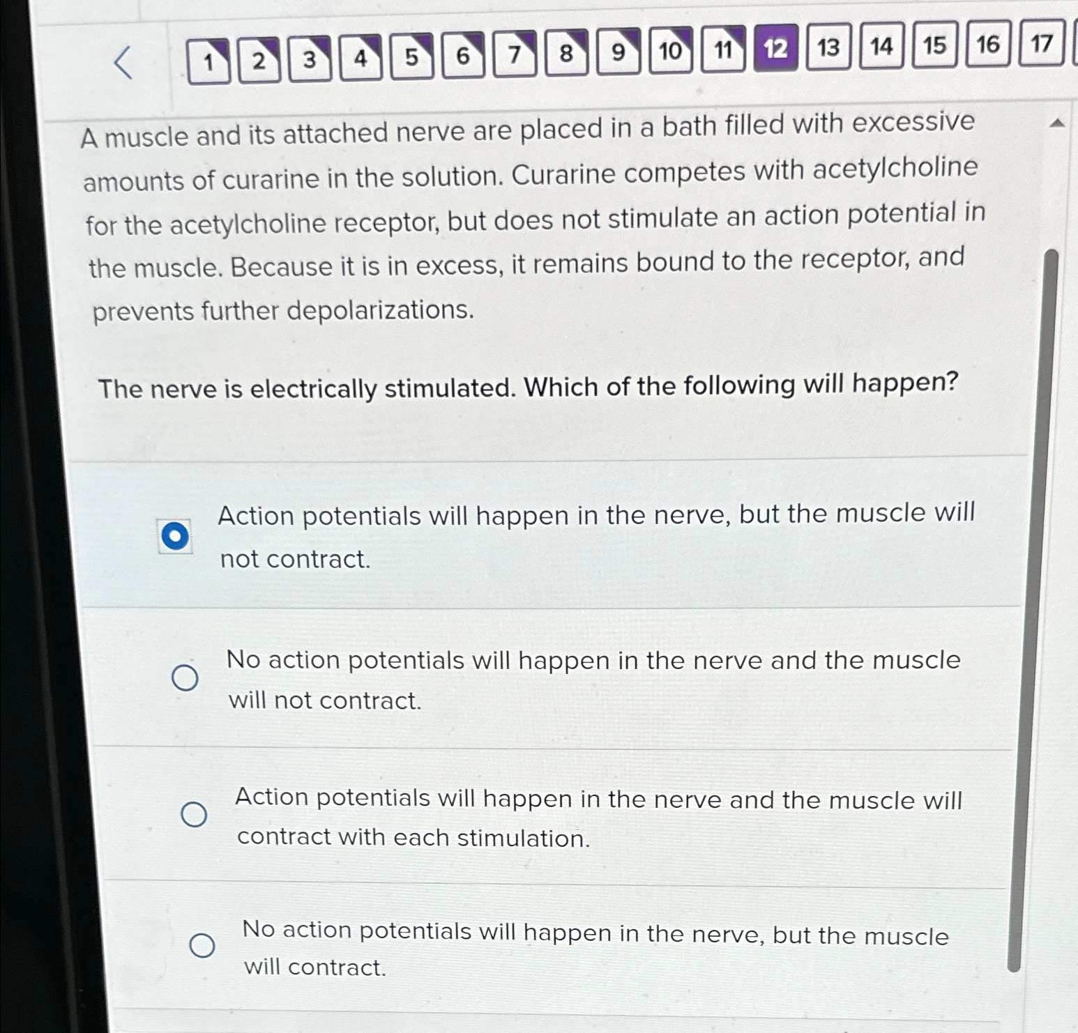 Solved 1234567891011121314151617A muscle and its attached | Chegg.com