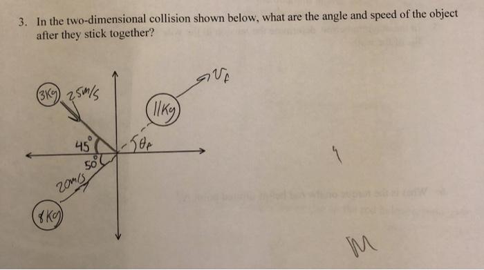 Solved 3. In the two-dimensional collision shown below, what | Chegg.com