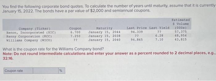 Solved You find the following corporate bond quotes. To | Chegg.com
