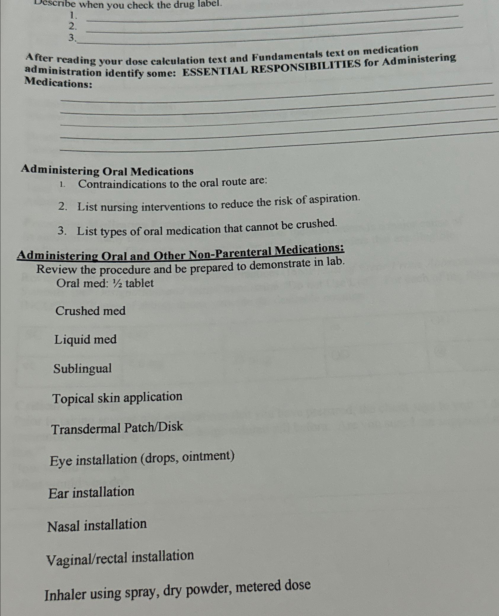 Solved After reading your dose calculation text and | Chegg.com