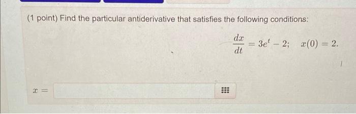 Solved (1 point) Find the function with derivative f′(x)=e5x | Chegg.com