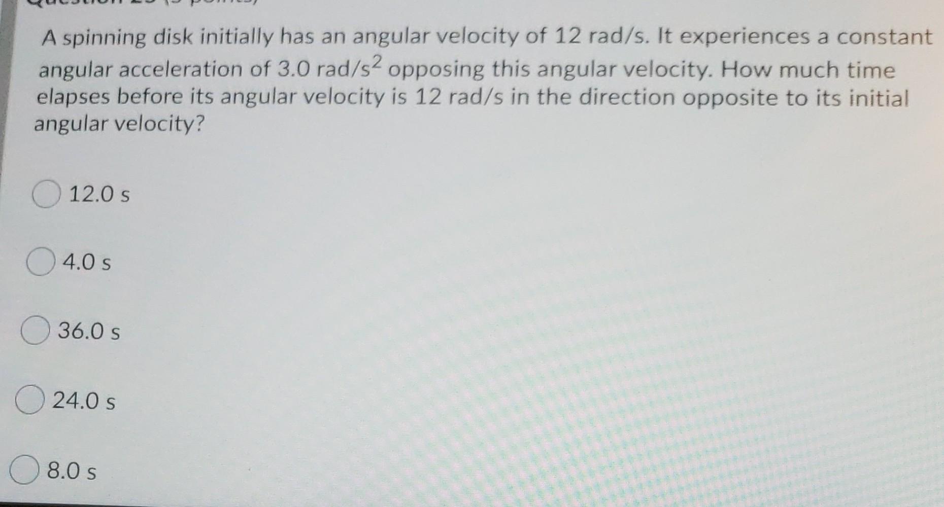 Solved A spinning disk initially has an angular velocity of | Chegg.com