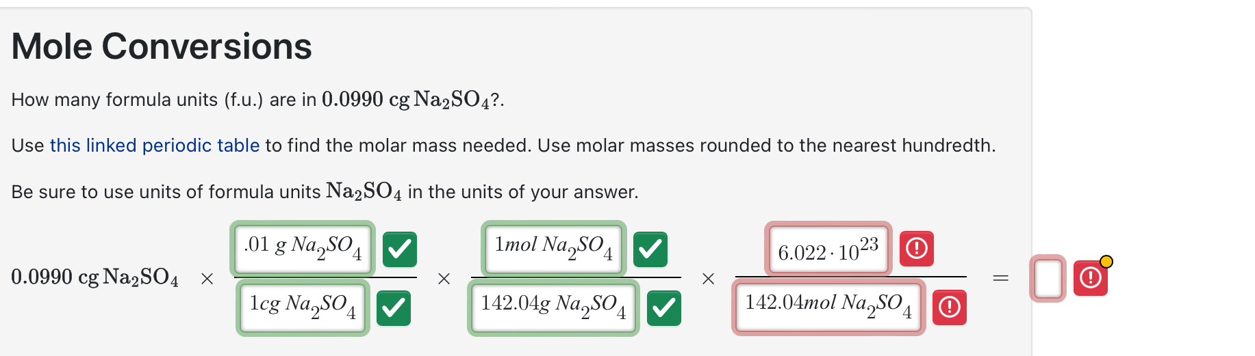Solved Mole ConversionsHow many formula units (f.u.) ﻿are in | Chegg.com