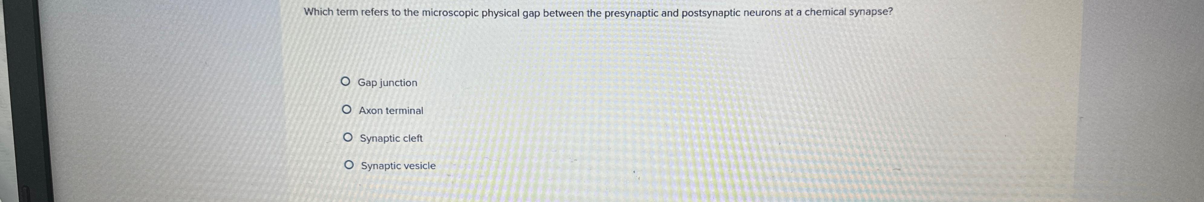 Solved Which term refers to the microscopic physical gap | Chegg.com