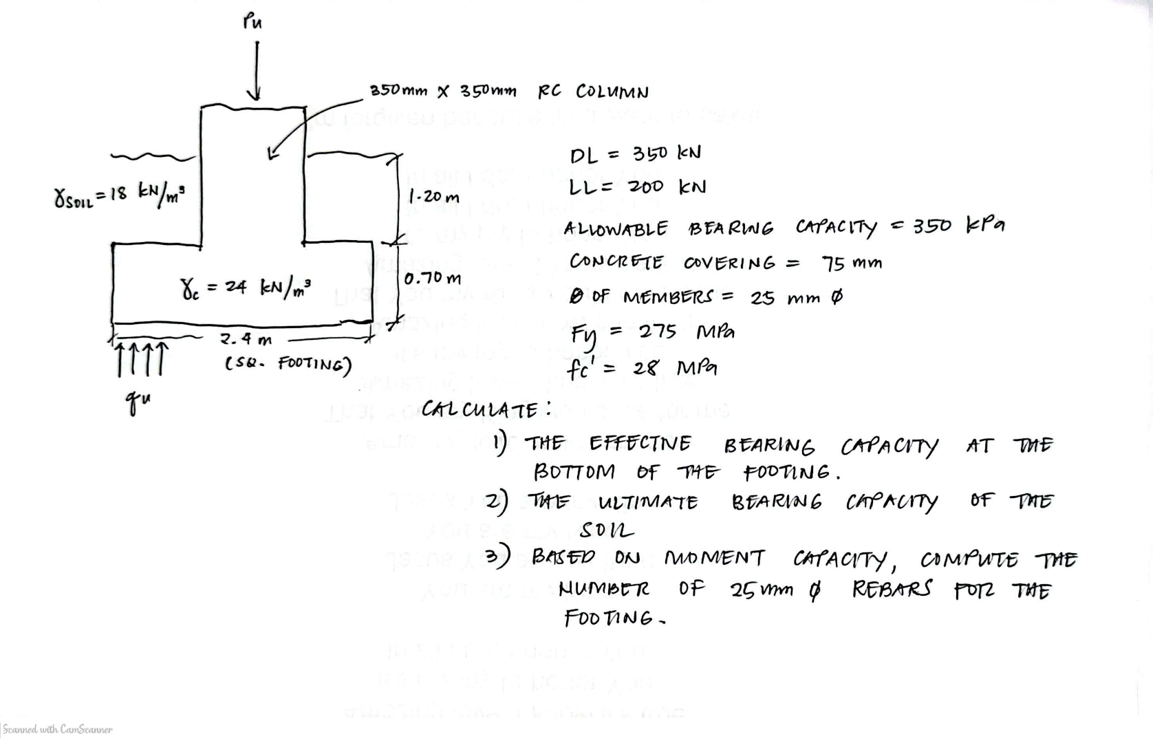Solved Given 350mm x 350mm RC | Chegg.com