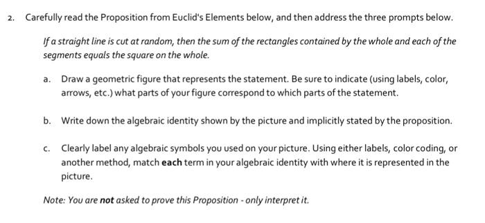 Solved Carefully read the Proposition from Euclid's Elements | Chegg.com