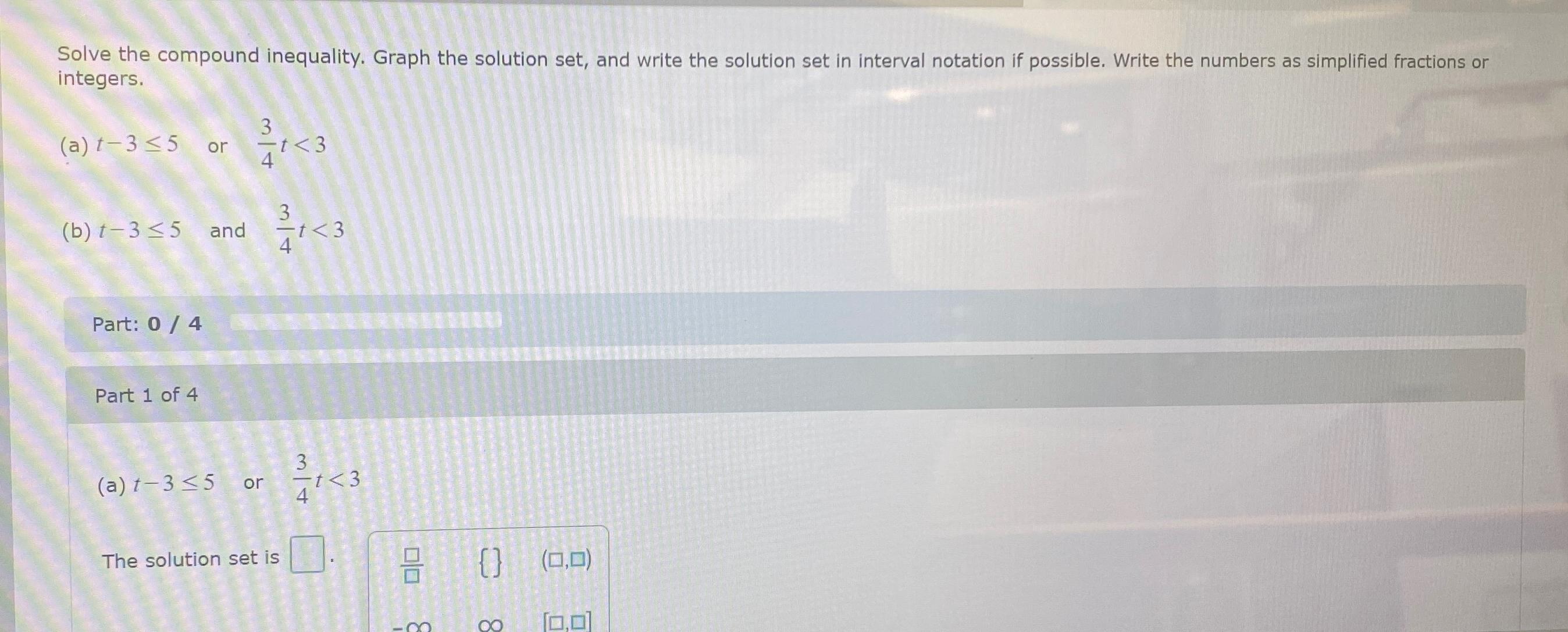 Solved Solve the compound inequality. Graph the solution | Chegg.com