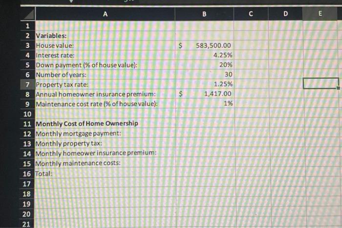 Solved The accompanying Homeownership spreadsheet contains | Chegg.com