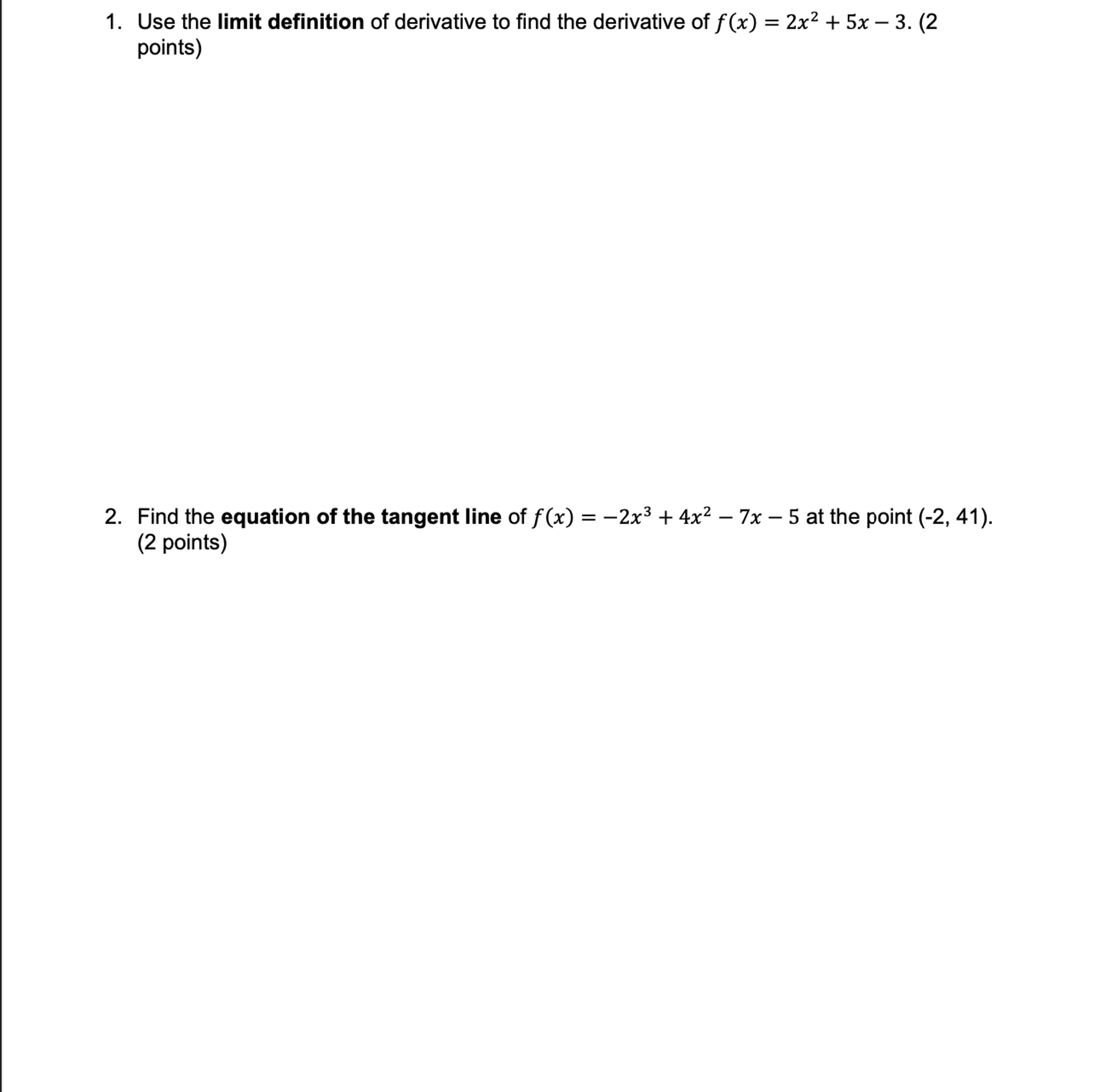 Solved Use the limit definition of derivative to find the | Chegg.com