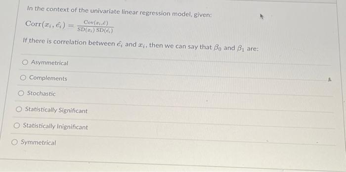 Solved In the context of the univariate linear regression | Chegg.com