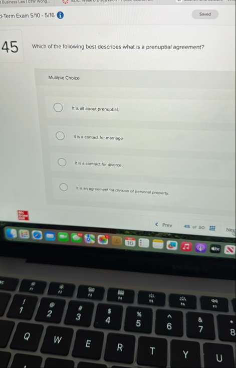 Solved 1-Term Exam 5/10-5/16 (i) 45Which of the following | Chegg.com