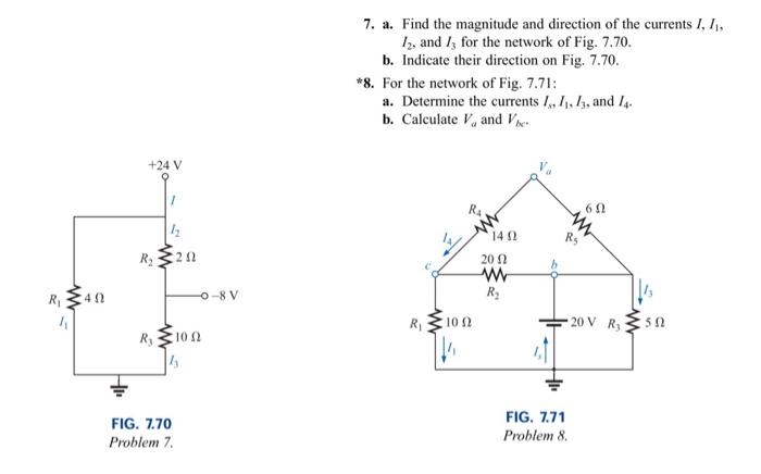 Solved 6. Determine the currents I1 and I2 for the network | Chegg.com