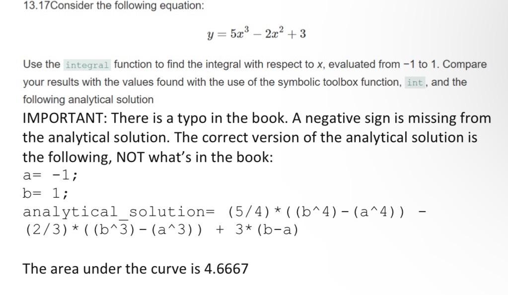 Solved Please solve using MATLAB13.17Consider the following | Chegg.com