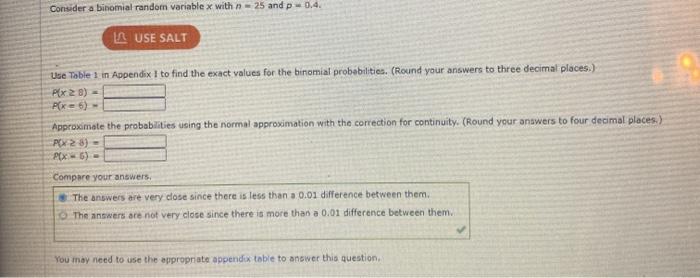 Solved Consider a binomial random variable x with n - 25 and | Chegg.com