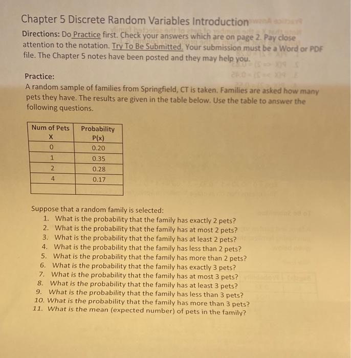 Chapter 5 Discrete Random Variables Introduction | Chegg.com
