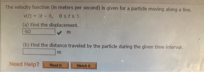 Solved The velocity function (in meters per second) is given | Chegg.com