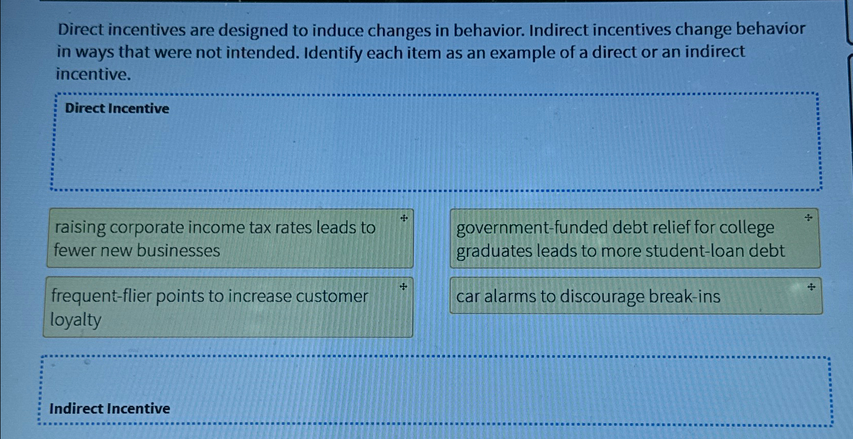 Solved Direct incentives are designed to induce changes in | Chegg.com