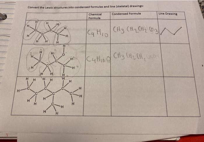 Solved Convert the Lewis structures into condensed formulas | Chegg.com
