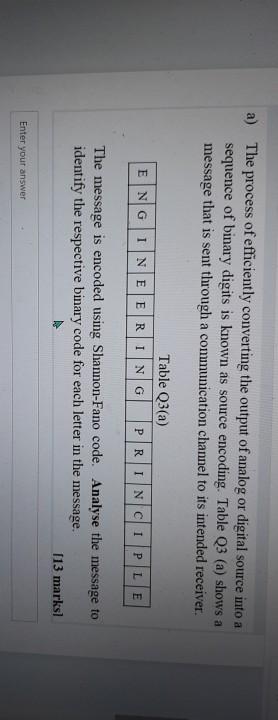 Solved a) The process of efficiently converting the output | Chegg.com