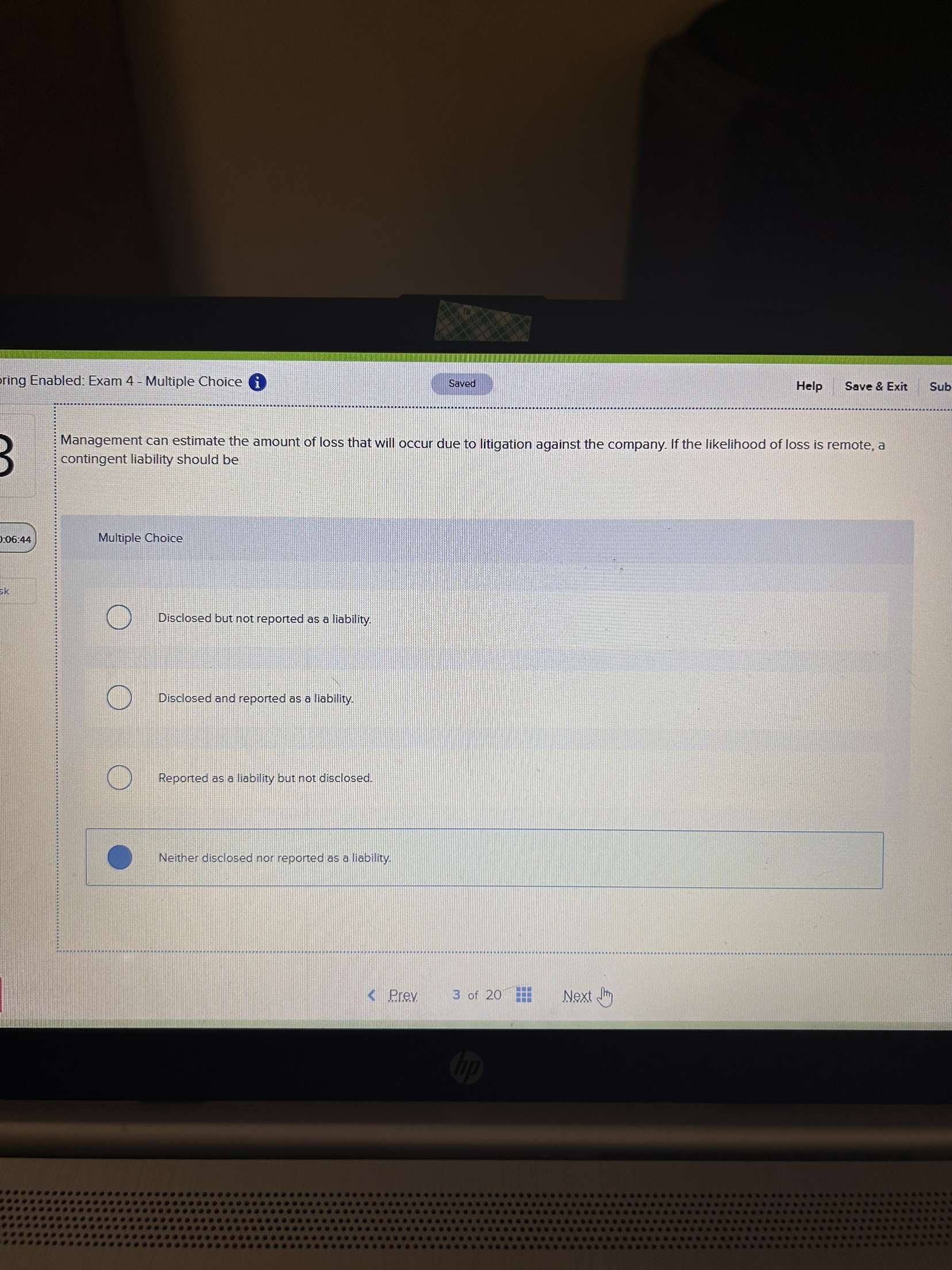 Solved ring Enabled: Exam 4 - ﻿Multiple ChoiceSavedHelpSave | Chegg.com